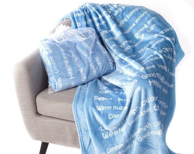 Blankiegram HEALING THOUGHTS Message Throw Blanket With Personalized ...