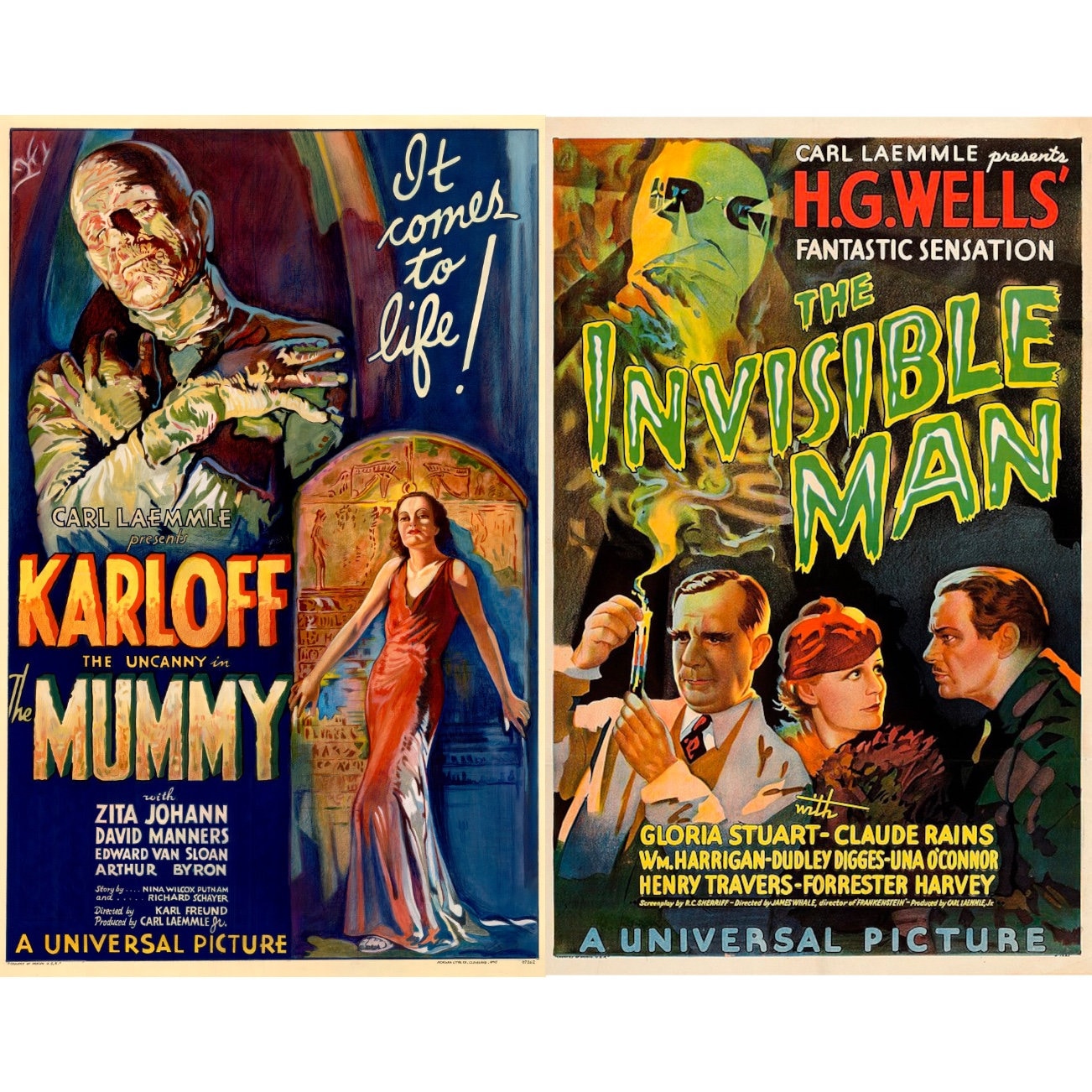 DIGITAL DOWNLOAD Universal Monsters Movie Poster Prints the Invisible ...