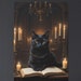 Gothic Black Cat Canvas, Dark Academia Cat Reading Book Art, Mysterious ...