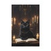 Gothic Black Cat Canvas, Dark Academia Cat Reading Book Art, Mysterious ...