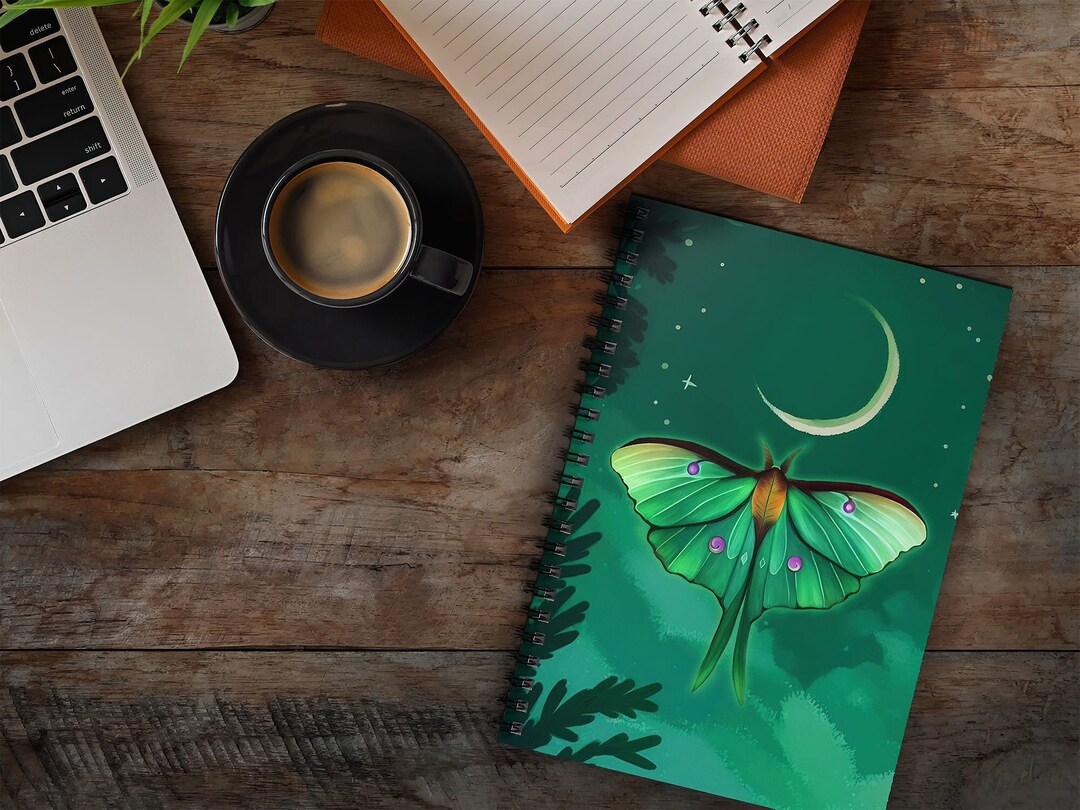 Personalized Luna Moth Spiral Notebook Ruled Line Custom Gift - Etsy