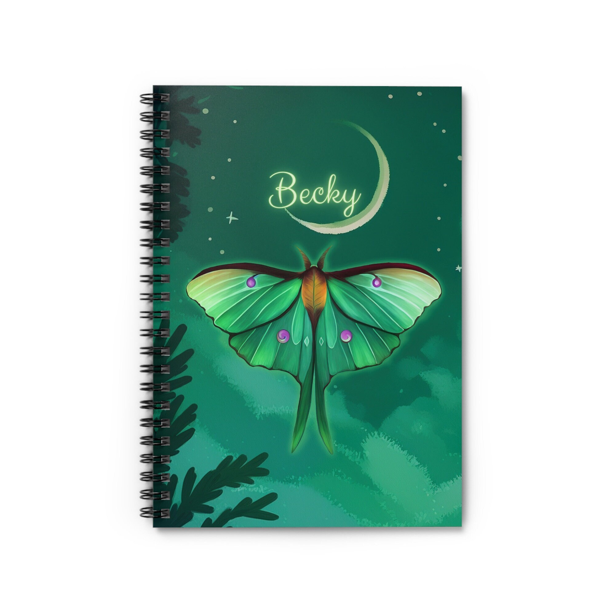 Personalized Luna Moth Spiral Notebook Ruled Line Custom Gift - Etsy