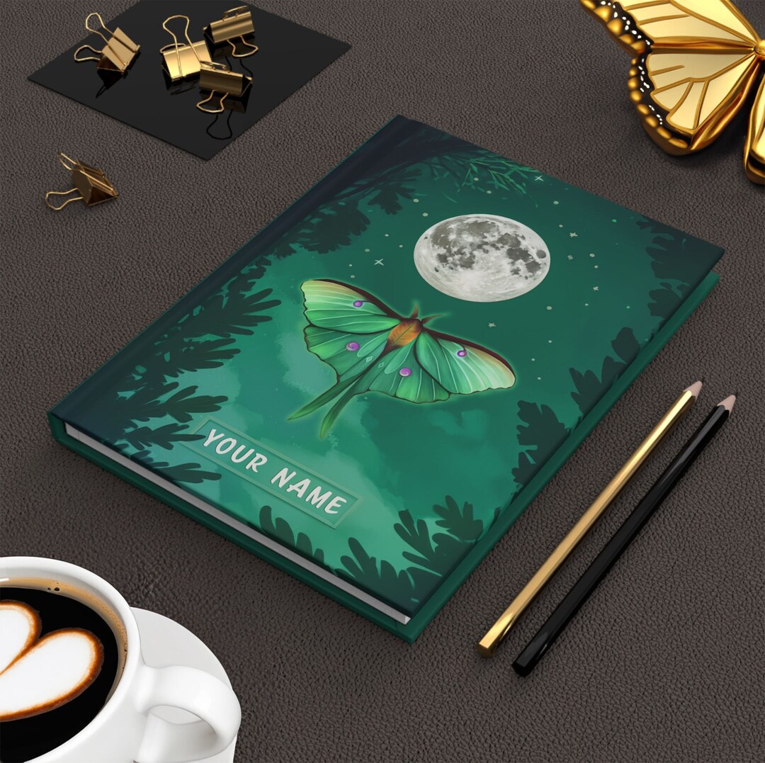 Custom Gift Journal, Luna Moth Full Moon Notebook, Personalized Gift - Etsy