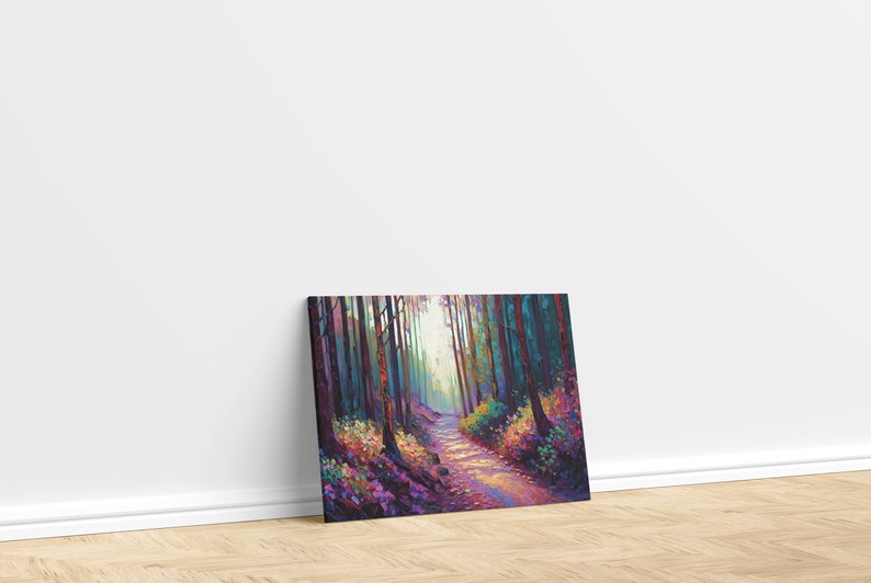 Forest Path Art Canvas Print Nature Landscape Oil Painting Wall Decor ...