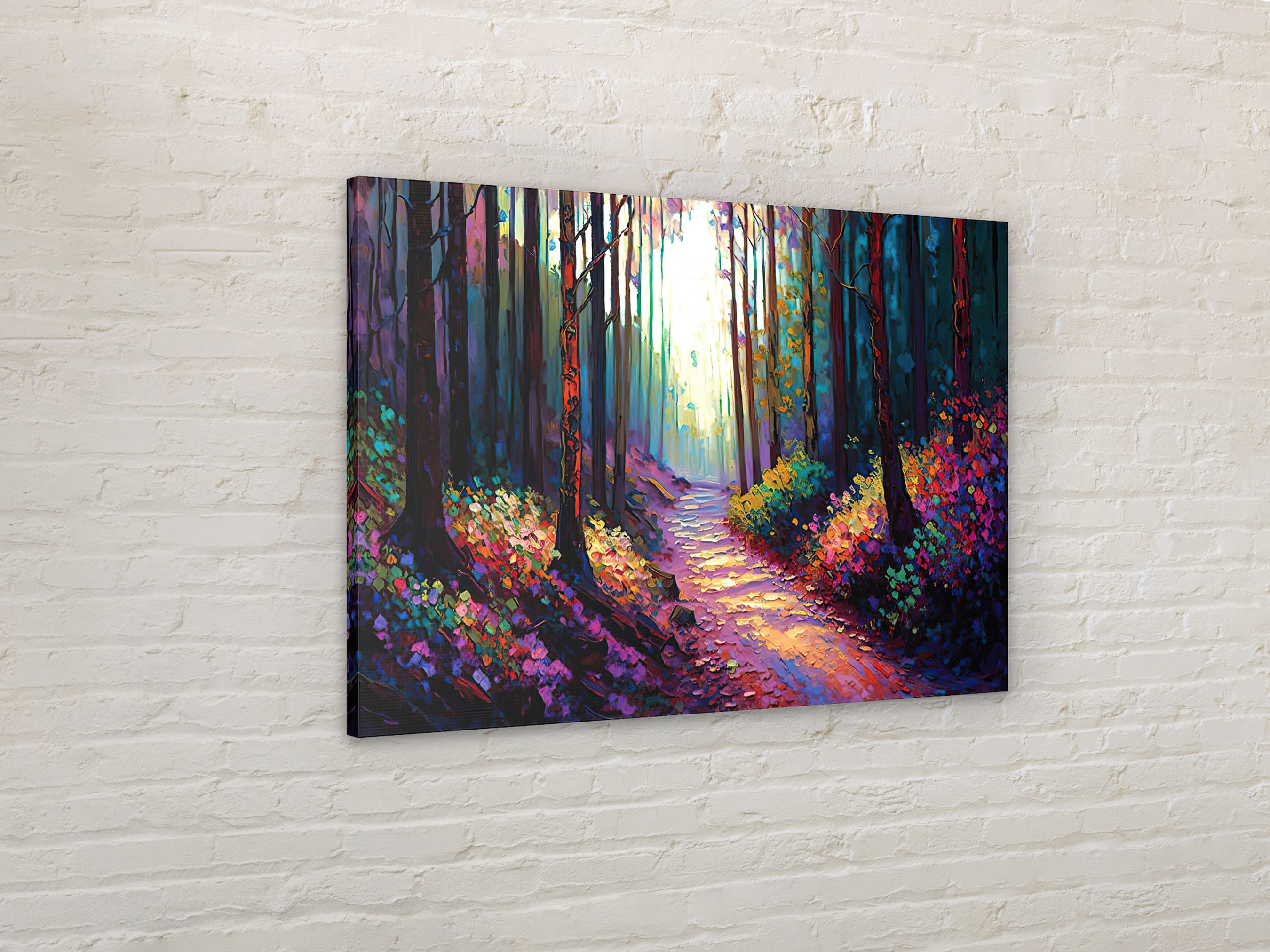 Forest Path Art Canvas Print Nature Landscape Oil Painting Wall Decor ...