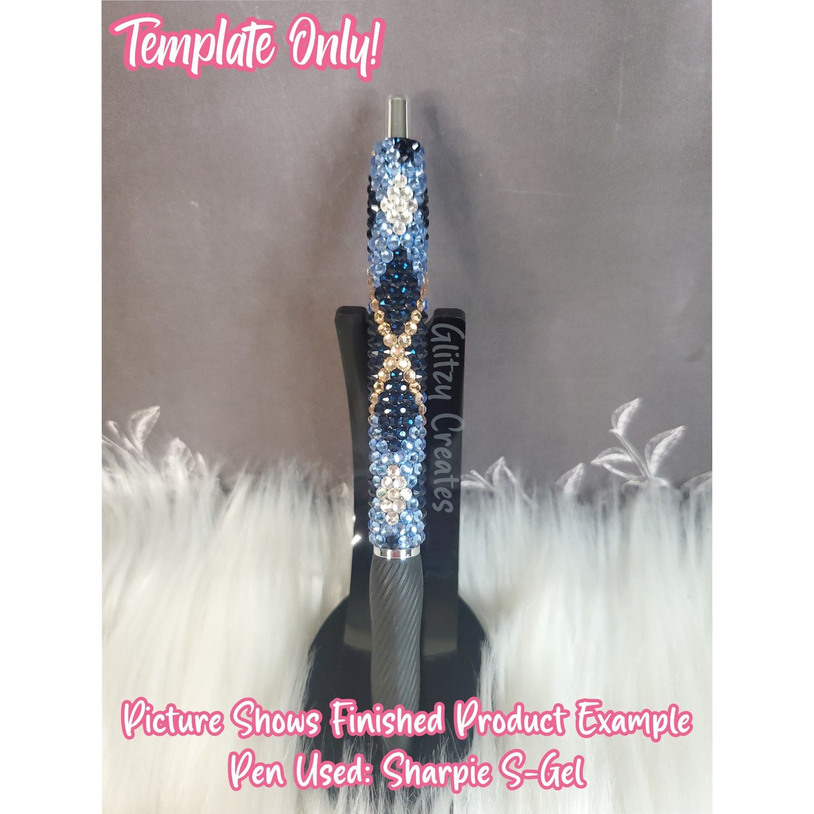 Argyle Rhinestone Pen Template, SS10 Rhinestone Template, Sharpie S-gel ...