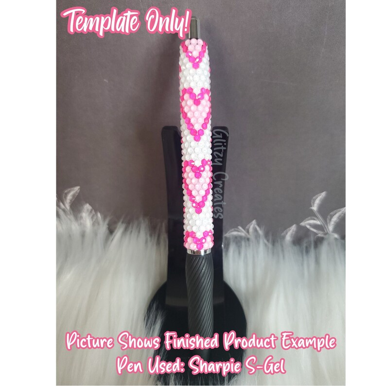 Large Hearts Rhinestone Pen Template, SS10 Rhinestone Template, Sharpie ...