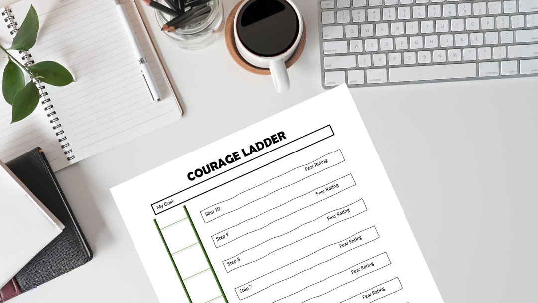 Courage Fear Step Ladder CBT Anxiety Exposure Therapy Worksheet - Etsy
