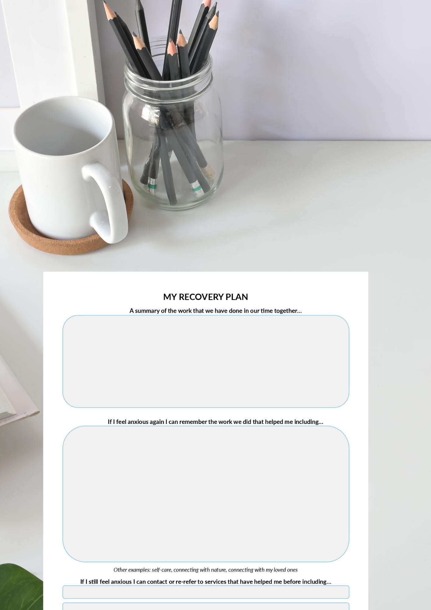Recovery Relapse Prevention Plan Adult Therapy Anxiety Worksheet - Etsy