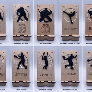 Handcrafted Sports Themed Personalized Wooden Cell Phone Stand - Etsy