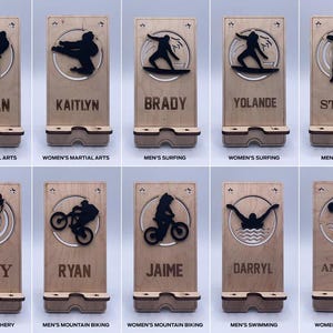 Handcrafted Sports Themed Personalized Wooden Cell Phone Stand - Etsy