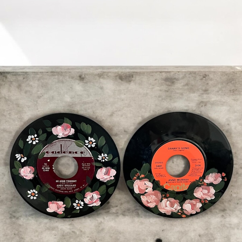 Painted Vinyl Record - Etsy