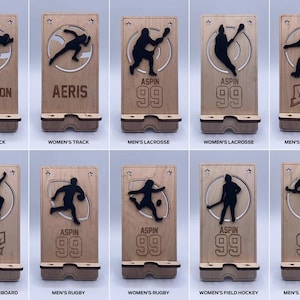 Handcrafted Sports Themed Personalized Wooden Cell Phone Stand - Etsy