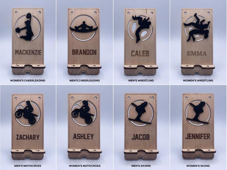 Handcrafted Sports Themed Personalized Wooden Cell Phone Stand - Etsy