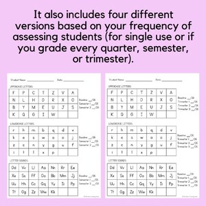 Uppercase, Lowercase, Sound Letter Identification Assessment - Etsy