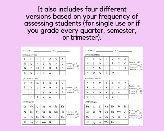 Uppercase, Lowercase, Sound Letter Identification Assessment - Etsy