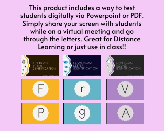 Uppercase, Lowercase, Sound Letter Identification Assessment - Etsy