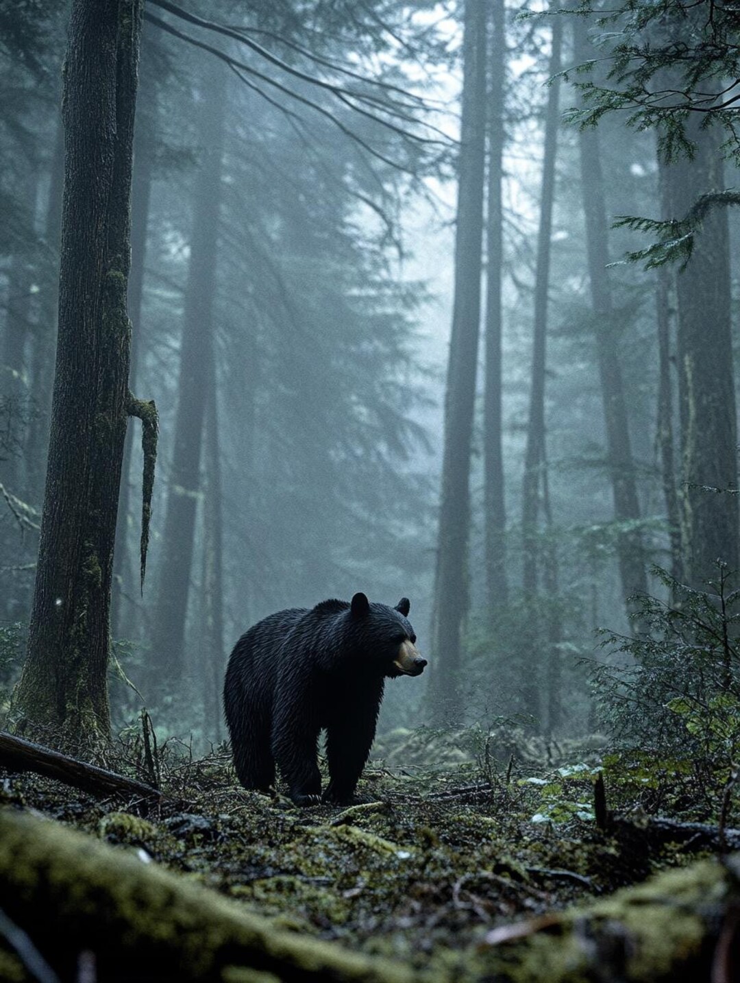 A Walk in the Forest - Black Bear in the Pacific Northwest Rainforest ...