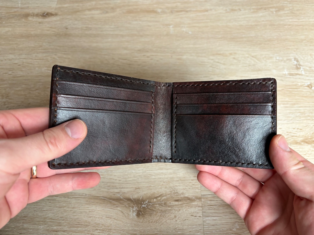Handmade Leather Bifold Wallet - Etsy