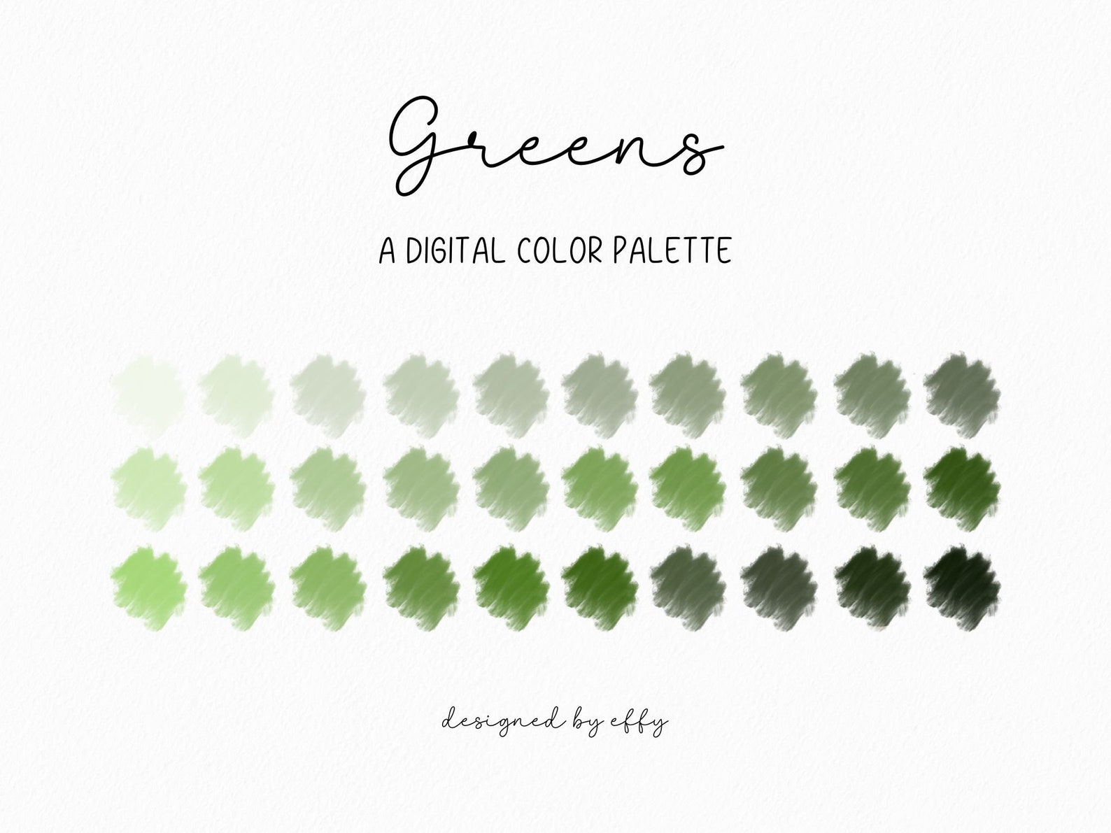 Greens Digital Color Palette Procreate Color Palette Ipad - Etsy
