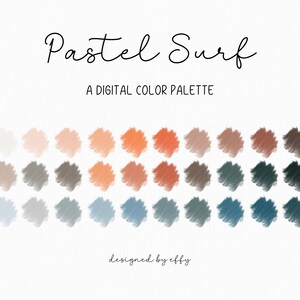 Pastel Surf Digital Color Palette Procreate Ipad Digital - Etsy