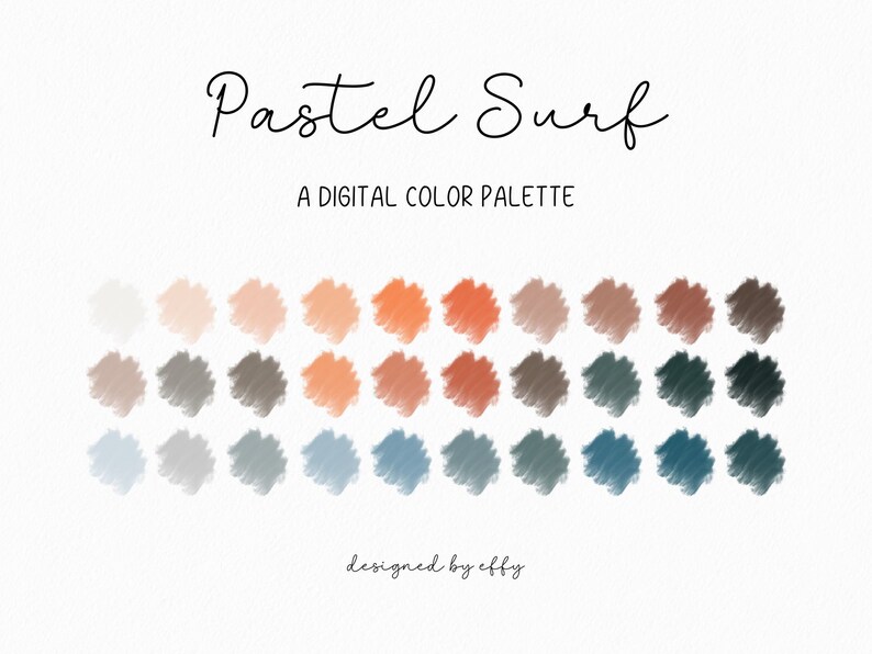Pastel Surf Digital Color Palette Procreate Ipad Digital - Etsy