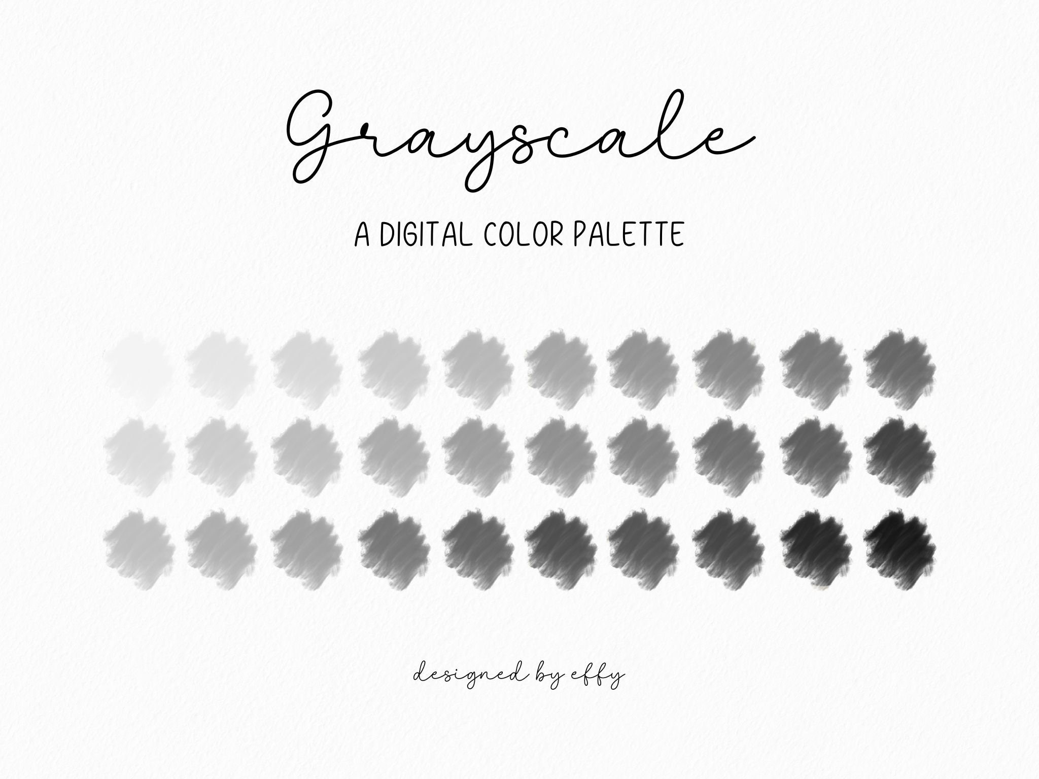 Greyscale Digital Color Palette Procreate iPad Digital - Etsy