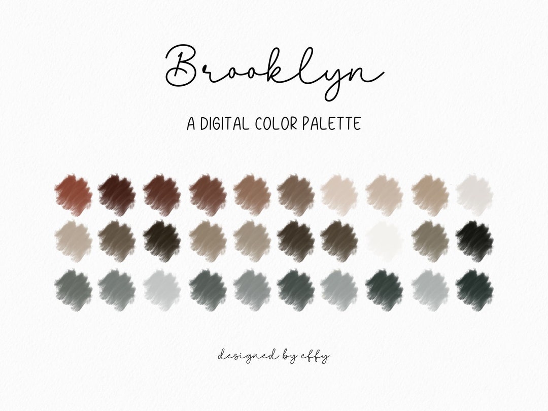 Brooklyn A Digital Color Palette Procreate iPad Digital Palette 30 Pan ...