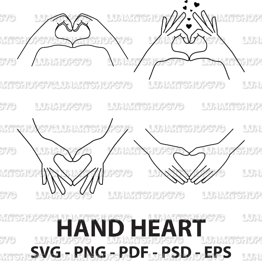 Hand Heart SVG, Heart SVG, Hand Heart Sign SVG - Etsy