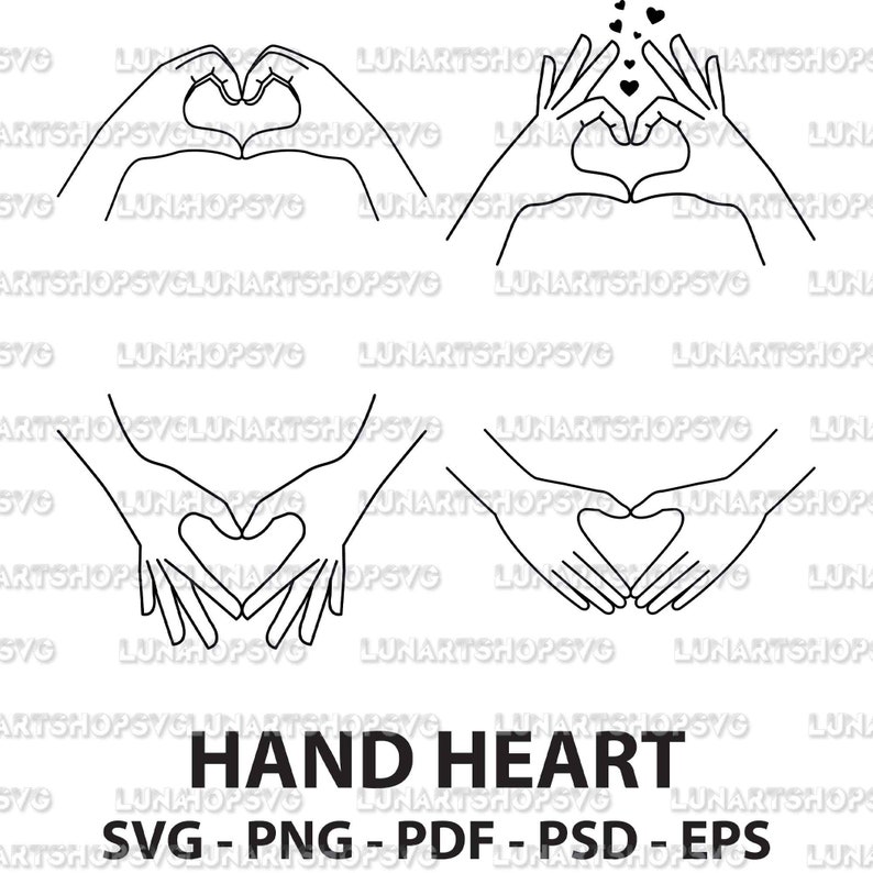 Hand Heart SVG Heart SVG Hand Heart Sign SVG - Etsy Canada