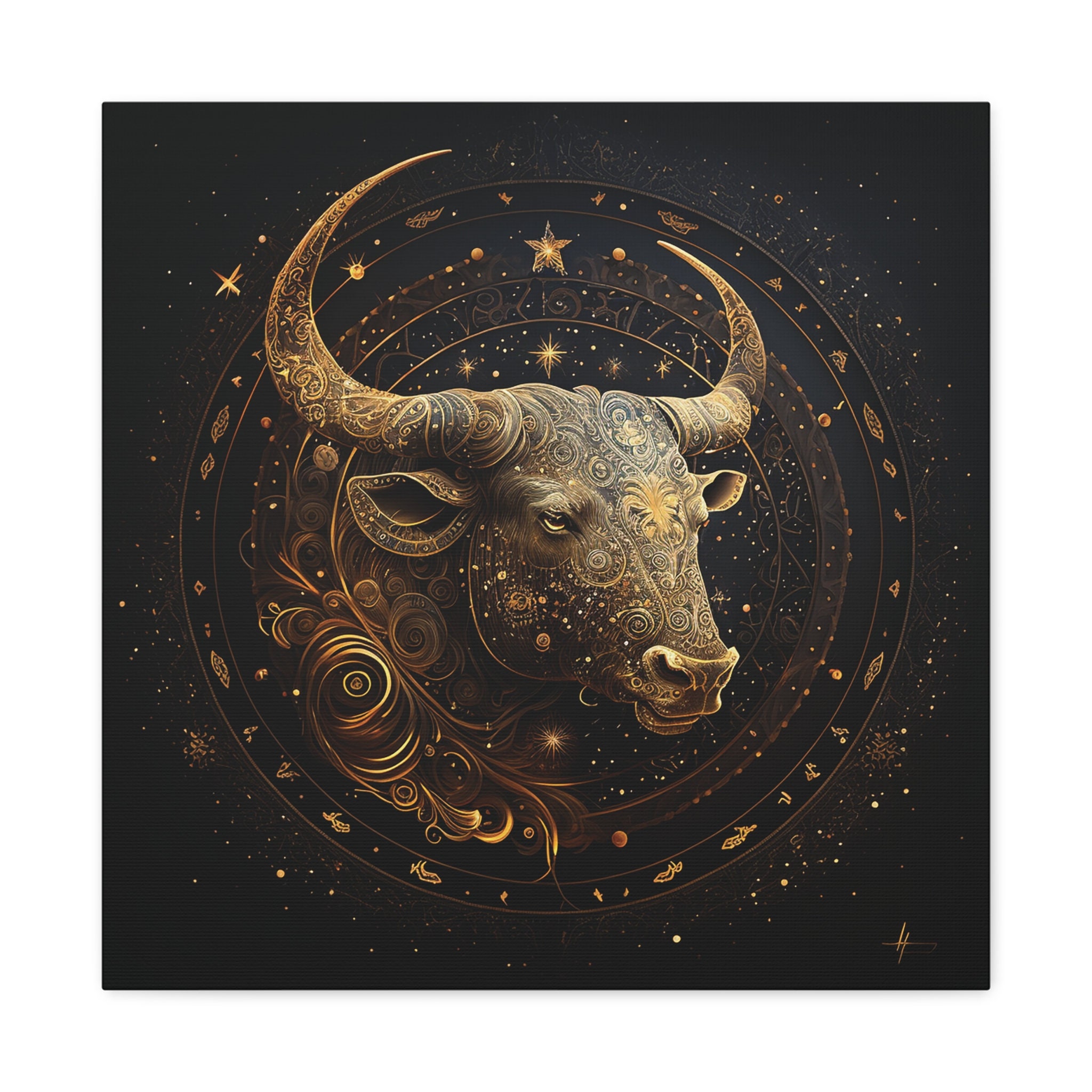 Taurus Spiritual Zodiac Canvas Art Astrological Star Sign Wall Decor ...