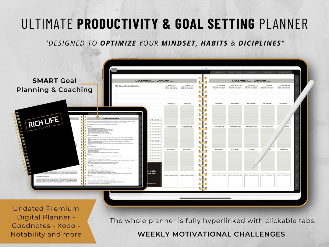 The RICH Life Planner the Ultimate Productivity & Goal Setting Planner - Etsy