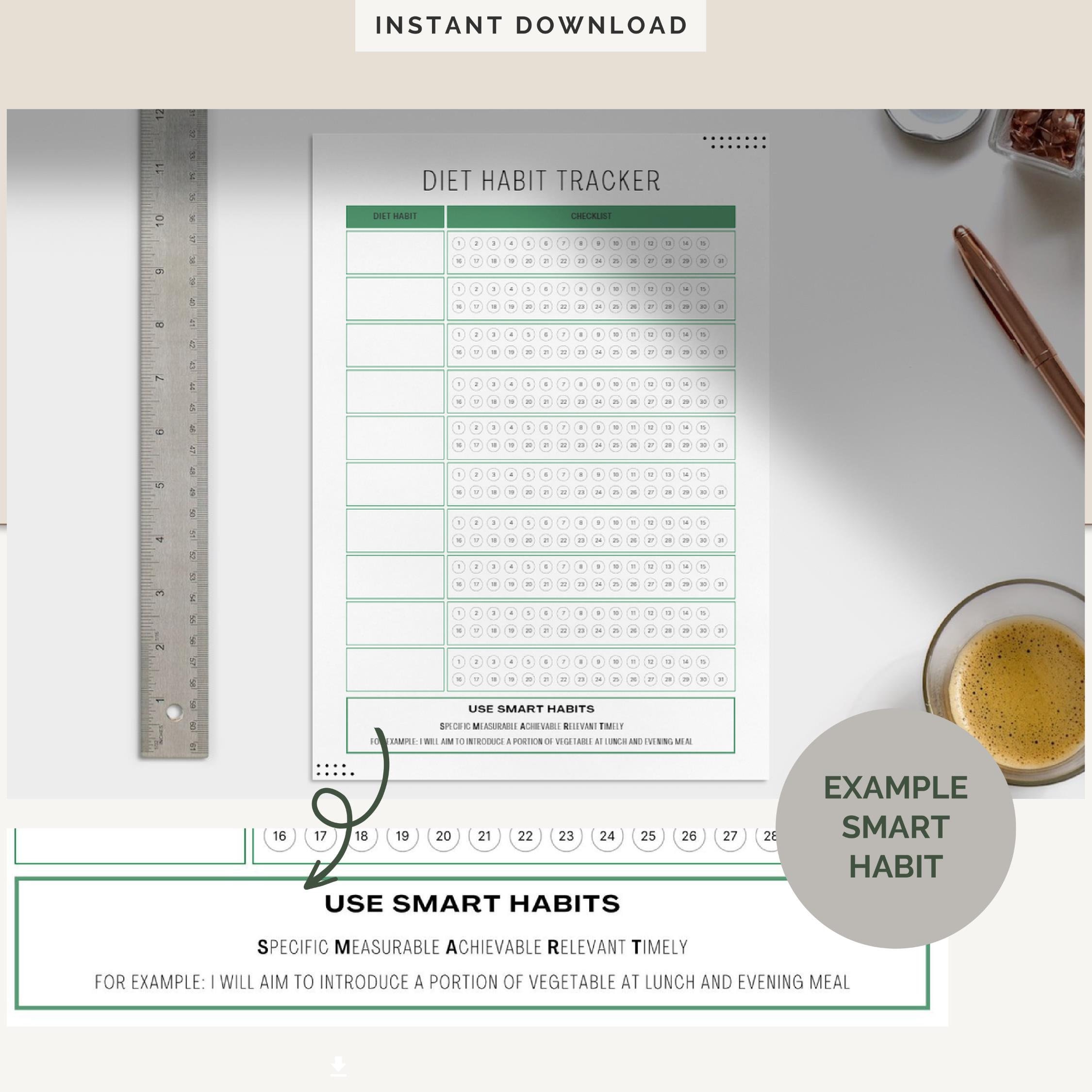 Habit Tracker Monthly, Printable Goal Tracker Daily, PDF Goodnotes ...