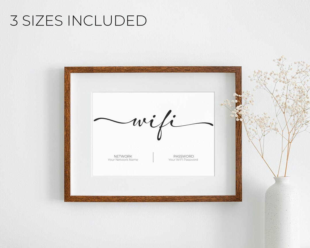 WIFI Password Sign Printable Wifi Sign Decor WIFI Password Sign ...