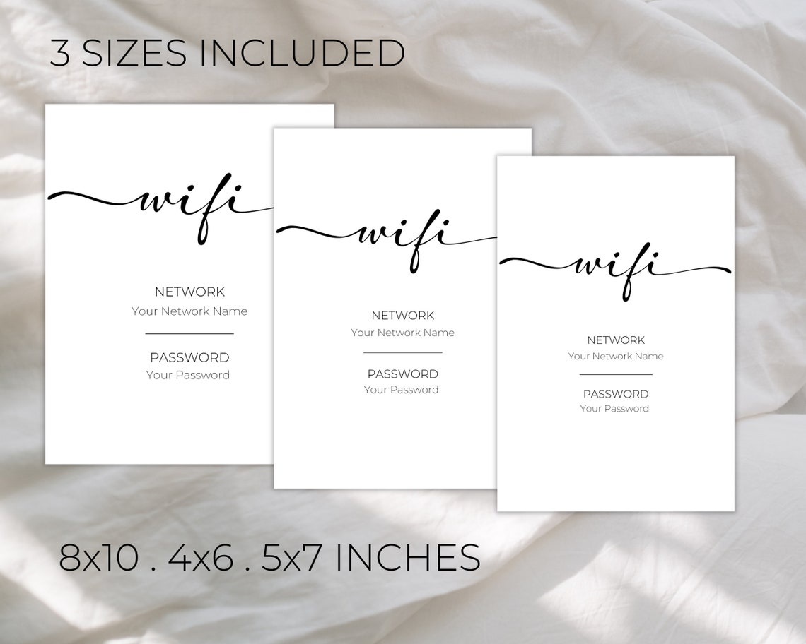 WIFI Password Sign Printable Wifi Sign WIFI Password Sign Editable Wifi ...