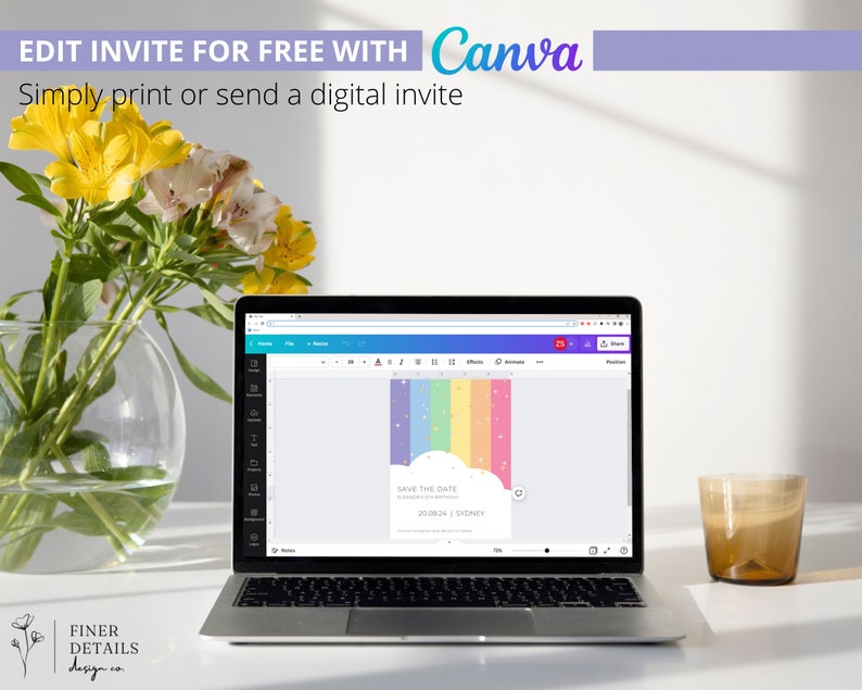 Printable Save the Date Rainbow of Fun Invitation Template - Etsy