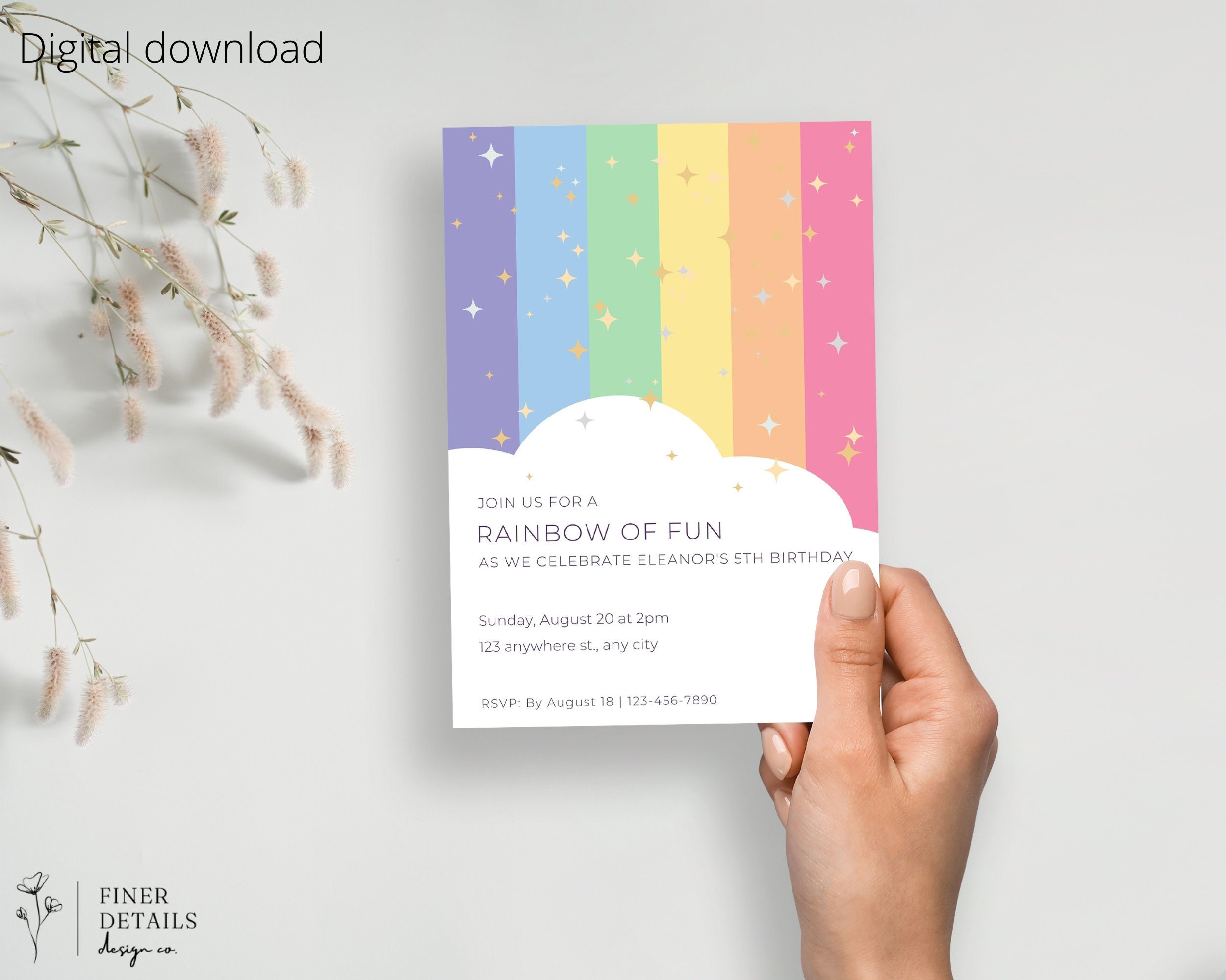 Printable Rainbow of Fun Invitation Template - Etsy Australia