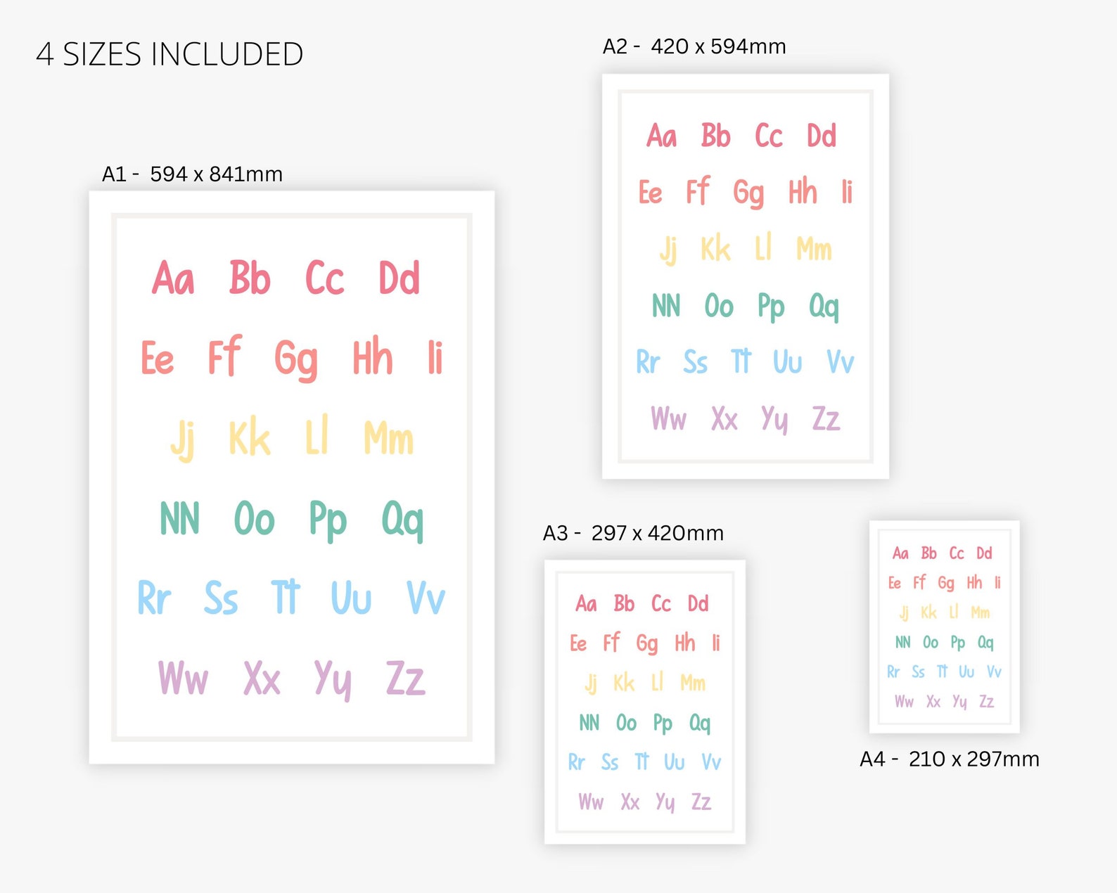 Alphabet Chart for Children's Room Nursery Decor Printable Digital ...