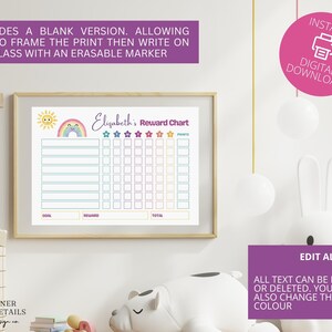Editable Rainbow Rewards Chart, Rainbow Behaviour Chart, Daily Chore ...