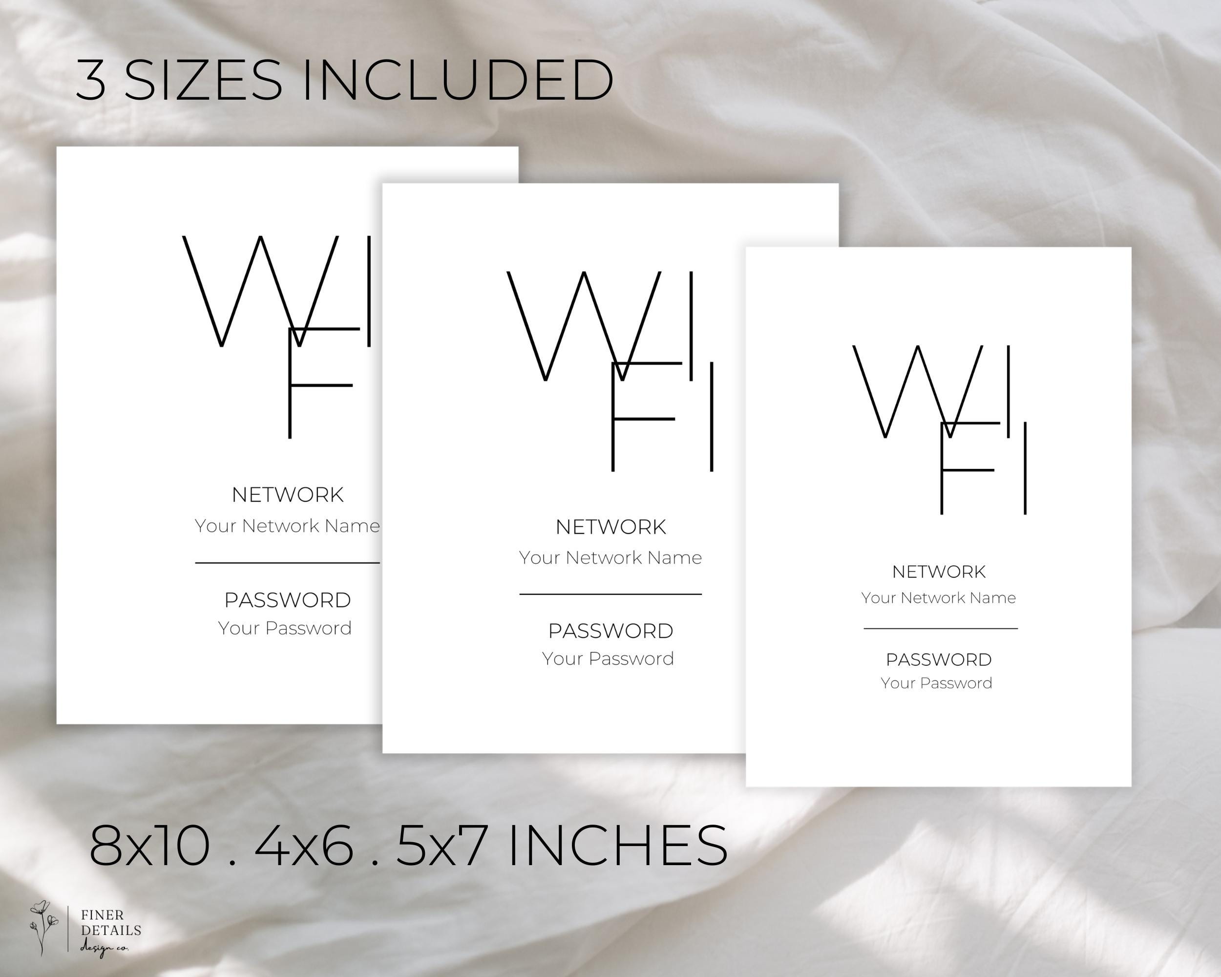 WIFI Password Sign Printable Wifi Sign WIFI Password Sign Editable Wifi ...