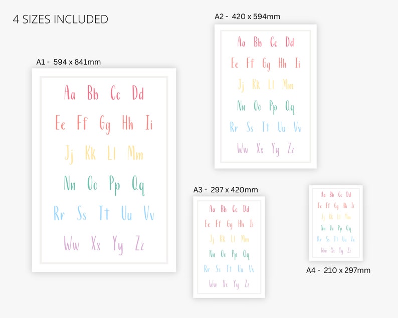 Alphabet Chart for Children's Room Nursery Decor Digital Download ...