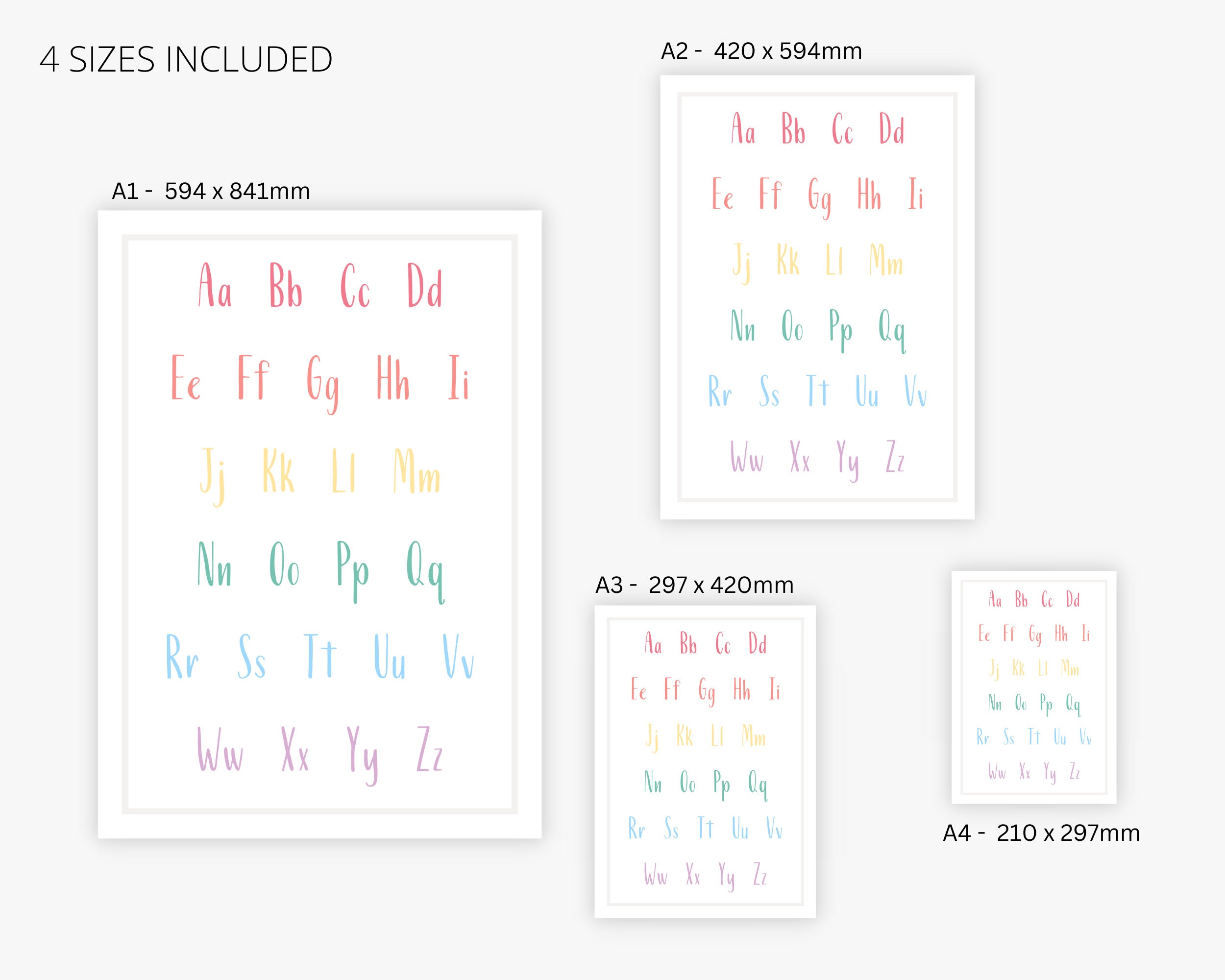 Alphabet Chart for Children's Room Nursery Decor Digital Download ...