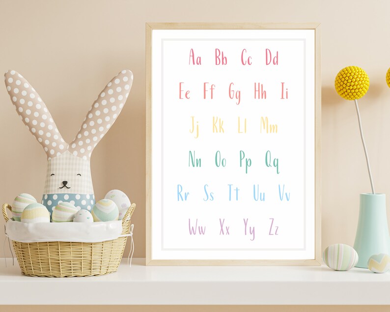 Alphabet Chart for Children's Room Nursery Decor Digital Download ...