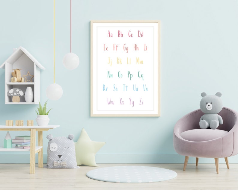 Alphabet Chart for Children's Room Nursery Decor Digital Download ...