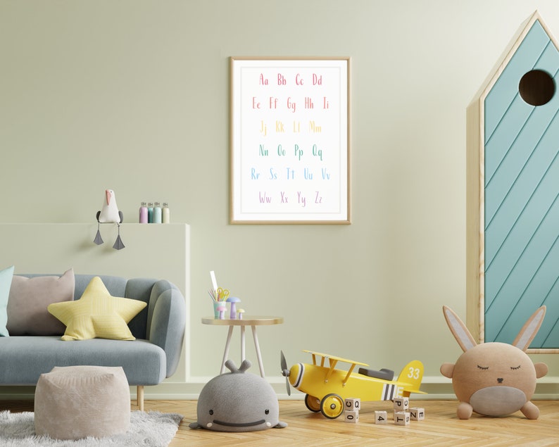 Alphabet Chart for Children's Room Nursery Decor Digital Download ...