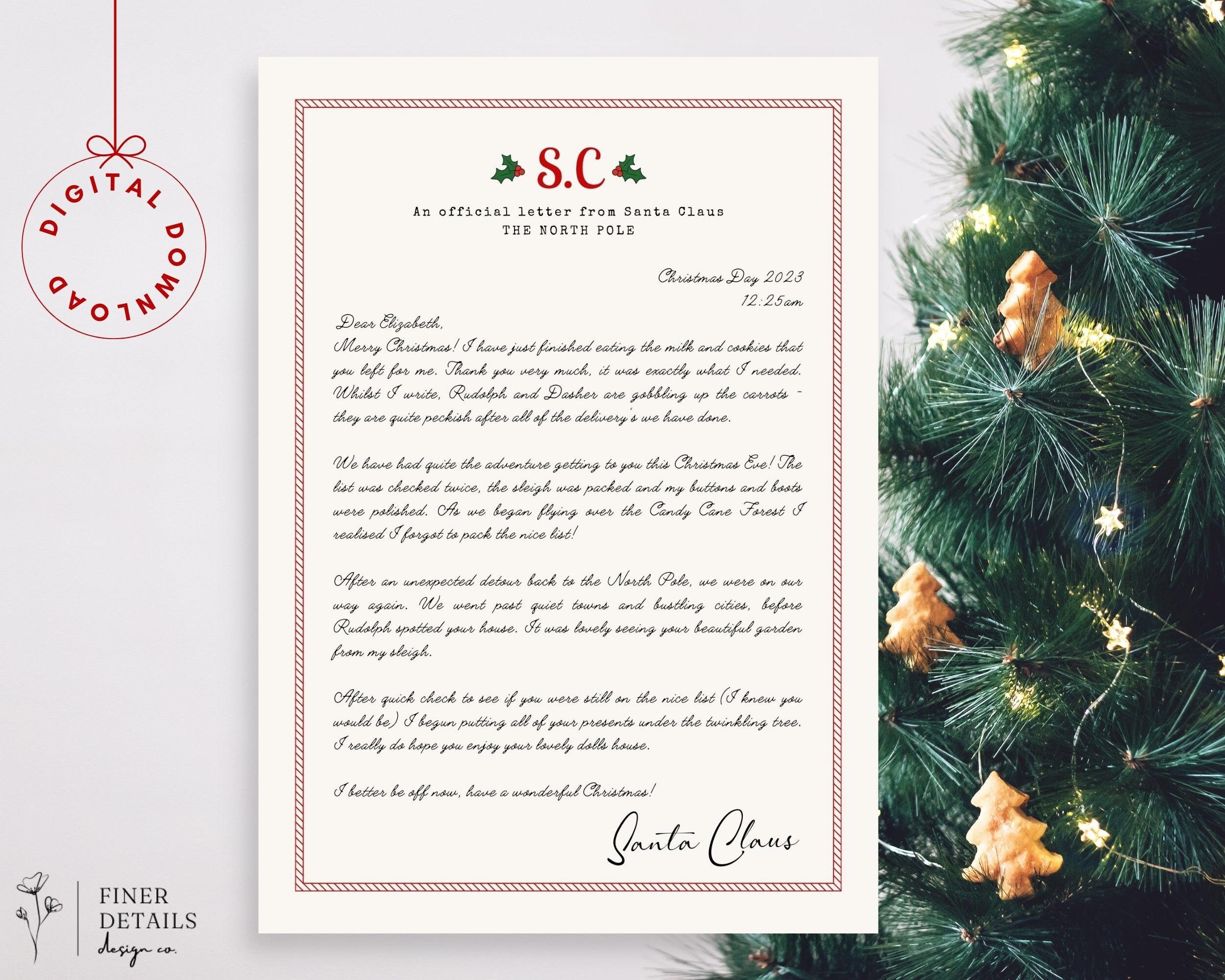 Instant Download Editable Santa Letter Printable Template - Etsy