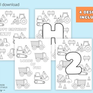 Printable Construction Birthday Colouring Pages, Dump Truck Colouring ...