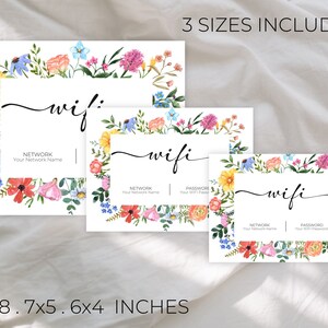 Floral Wifi Password Sign Printable WIFI Sign WIFI Password Sign ...