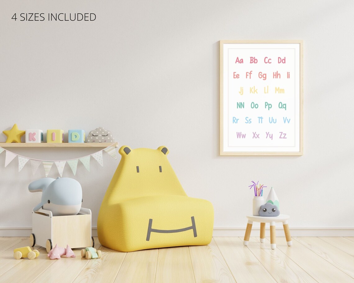 Alphabet Chart for Children's Room Nursery Decor Printable Digital ...