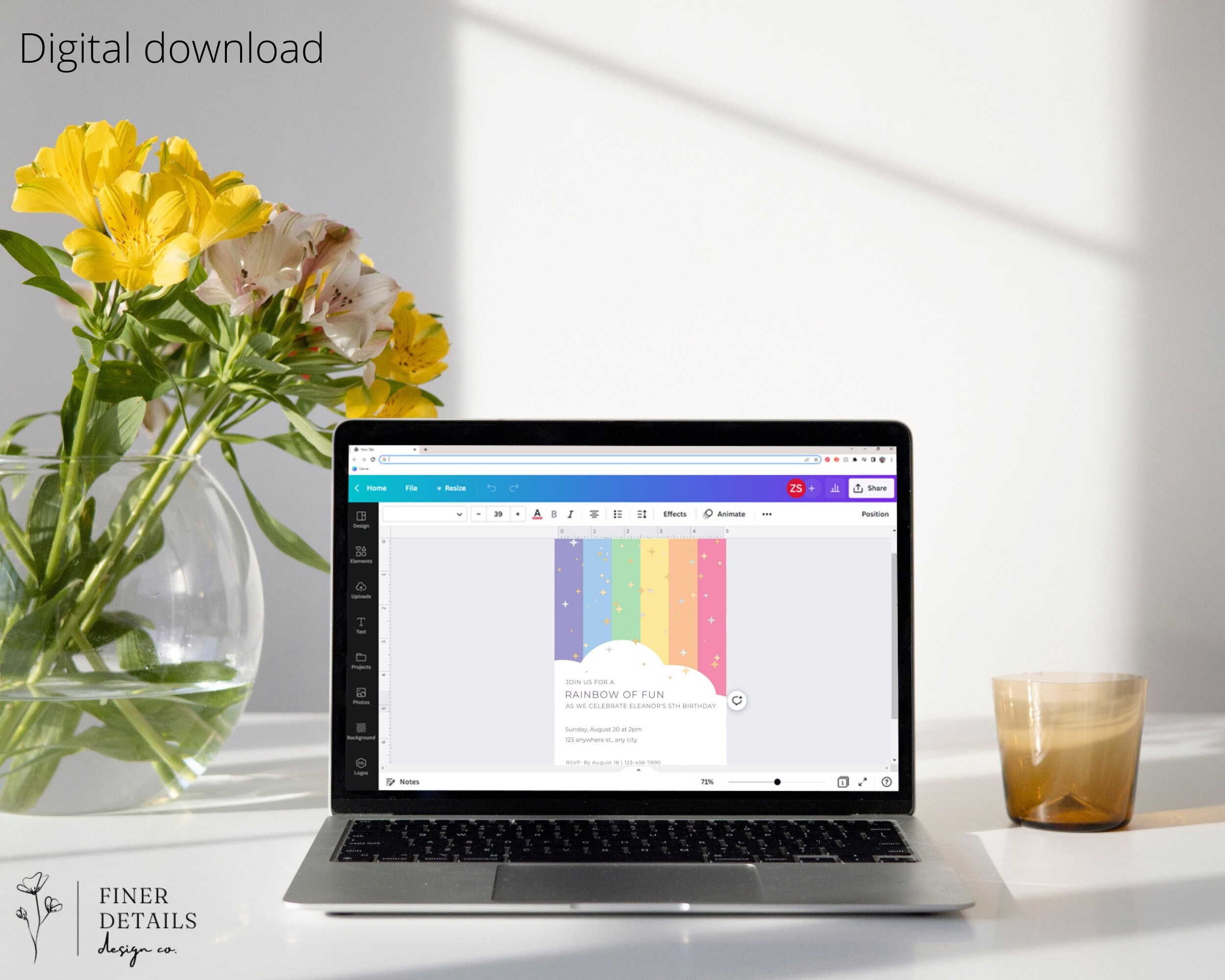 Printable Rainbow of Fun Invitation Template - Etsy Australia